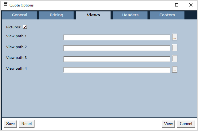 Views tab – Design