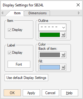 Changing the display settings of items – Design