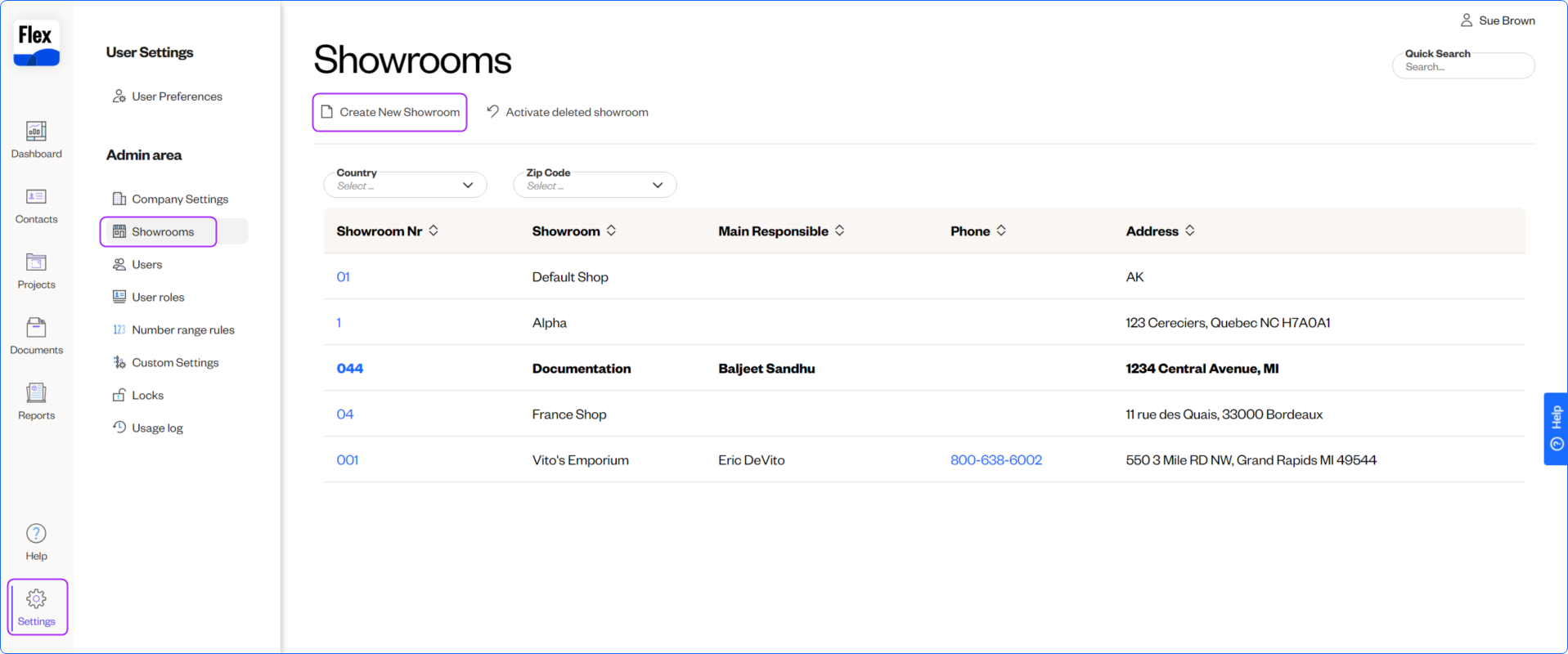 Flex Cloud: How can I add showrooms? – Design