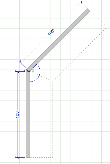 Utilice el campo de triángulos para dibujar ángulos de pared. – Design